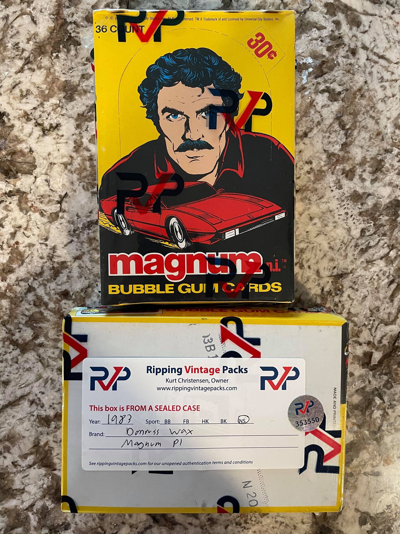1983 Donruss Magnum PI RVP FASC Wax Box - Ripping Vintage Packs
