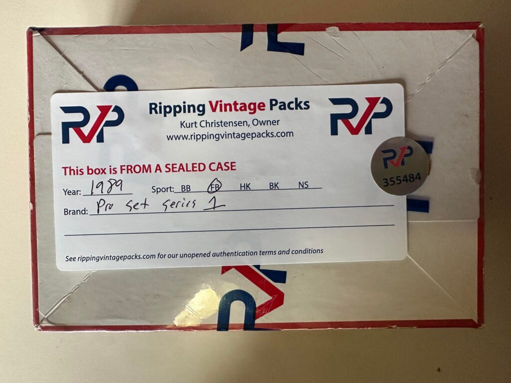 1989 Pro Set Football Series 1 RVP FASC Wax Box - Ripping Vintage Packs